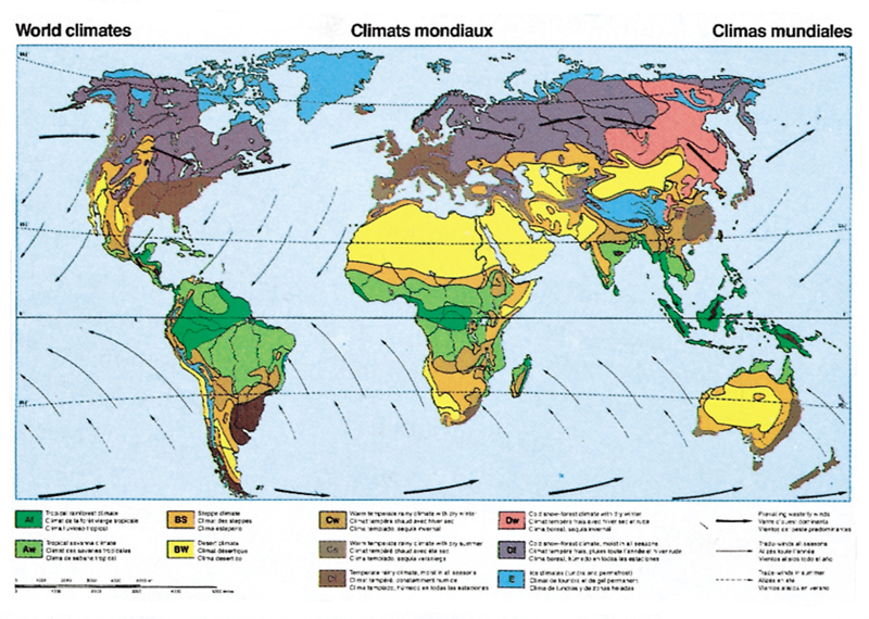 Klimatická mapa Zeme | H053655